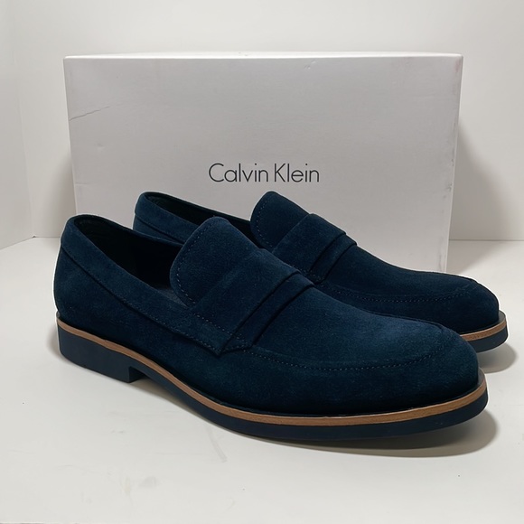 Calvin Klein Blue Suede Shoes Mens